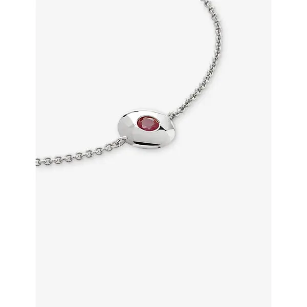 Monica Vinader July Birthstone Ruby And Sterling Bracelet - Silver