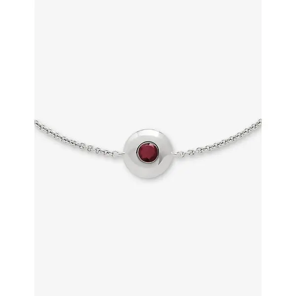 Monica Vinader July Birthstone Ruby And Sterling Bracelet - Silver