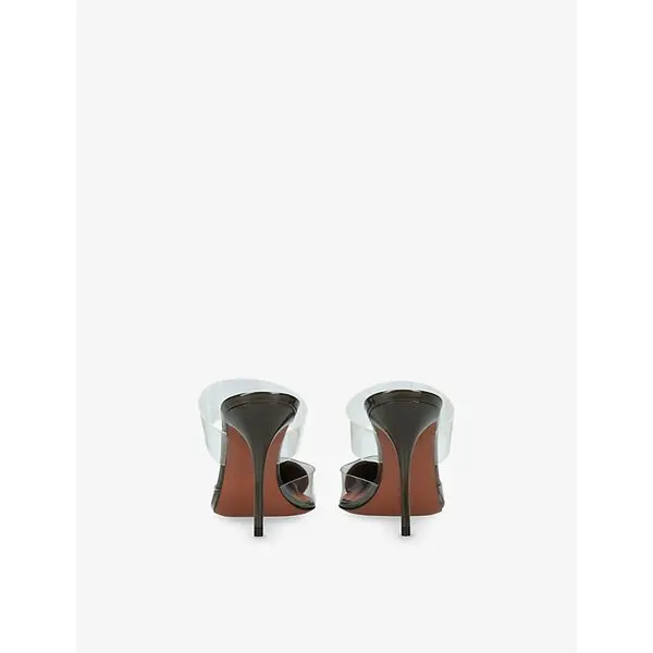 Alaïa Cœur 90 Patent-leather Heeled Mules - Khaki
