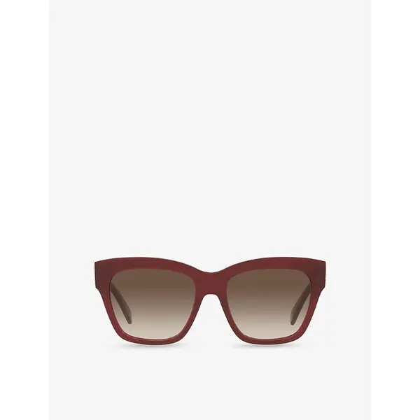 Celine Rectangle-frame Acetate Sunglasses - Red