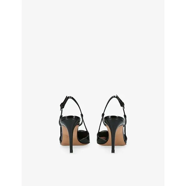 Valentino Garavani Vlogo Sling-back Leather Heeled Courts - Black/comb