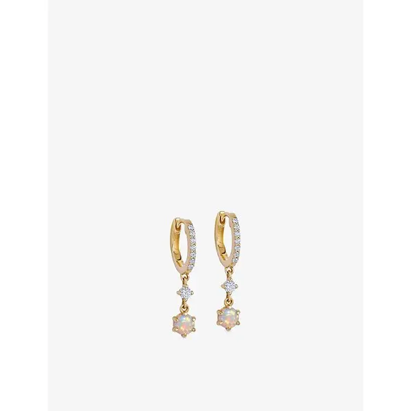 Astley Clarke Interstellar Opal And Lab Grown Diamond Drop Earrings - Gold
