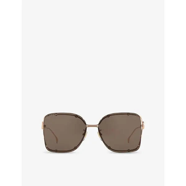 Gucci Gg1713sa Square-frame Sunglasses - Gold