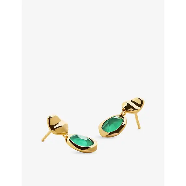 Monica Vinader Odyssey Small Drop Earrings - Green