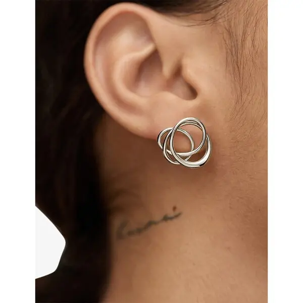 Monica Vinader Nura Wrap Sterling Stud Earrings - Silver