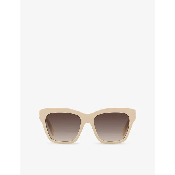 Celine Cl40253i Triomphe Square-frame Sunglasses - Cream