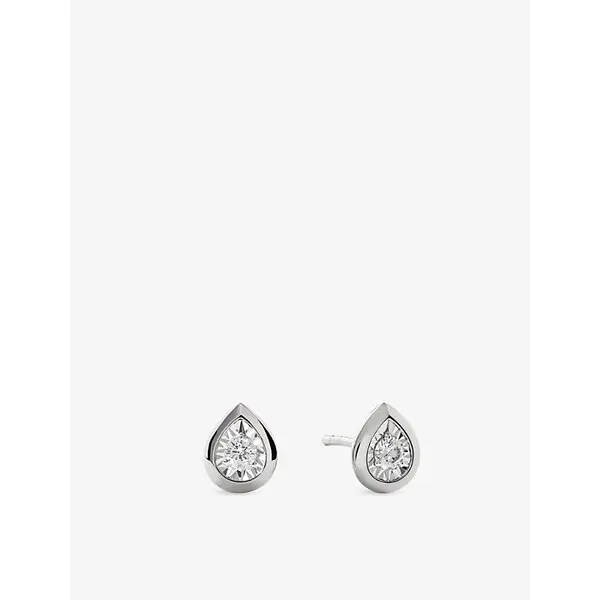 Monica Vinader Pear-shaped Diamond Sterling Stud Earrings - Silver