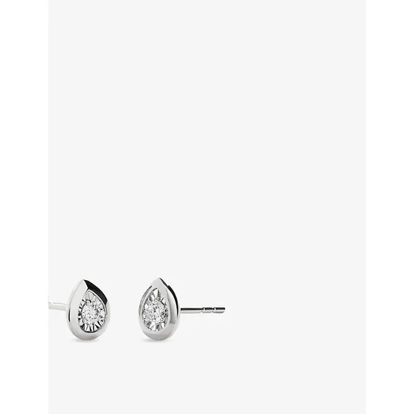 Monica Vinader Pear-shaped Diamond Sterling Stud Earrings - Silver
