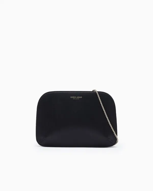 Giorgio Armani Satin La Prima Clutch - Black