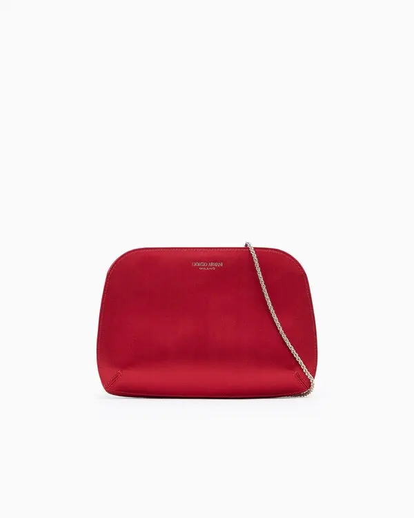 Giorgio Armani Satin La Prima Clutch - Red