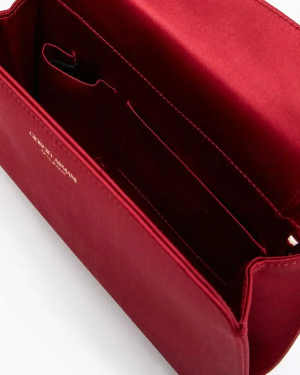Giorgio Armani Satin La Prima Clutch - Red