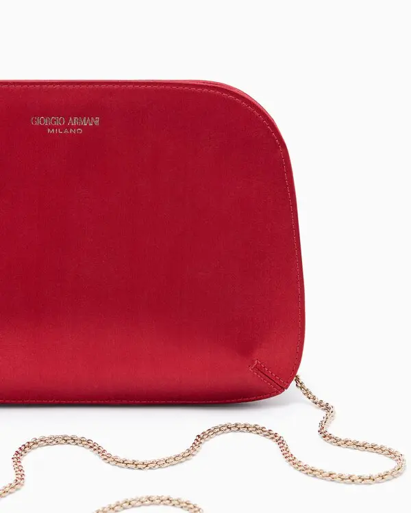 Giorgio Armani Satin La Prima Clutch - Red