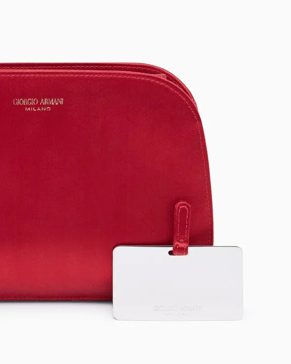 Giorgio Armani Satin La Prima Clutch - Red