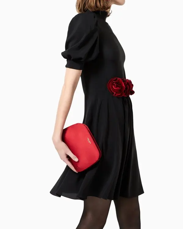 Giorgio Armani Satin La Prima Clutch - Red