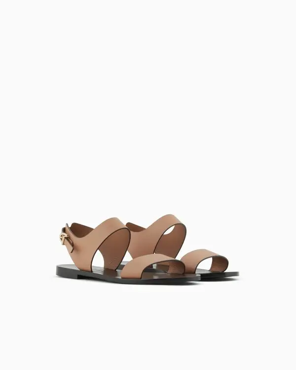 Giorgio Armani Flat Leather Sandals