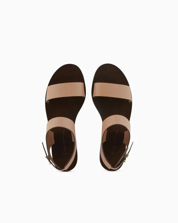 Giorgio Armani Flat Leather Sandals
