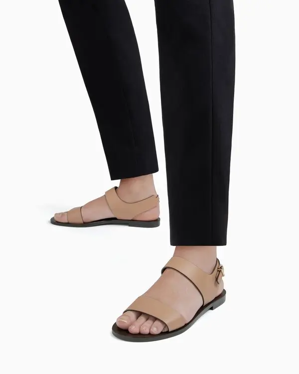 Giorgio Armani Flat Leather Sandals