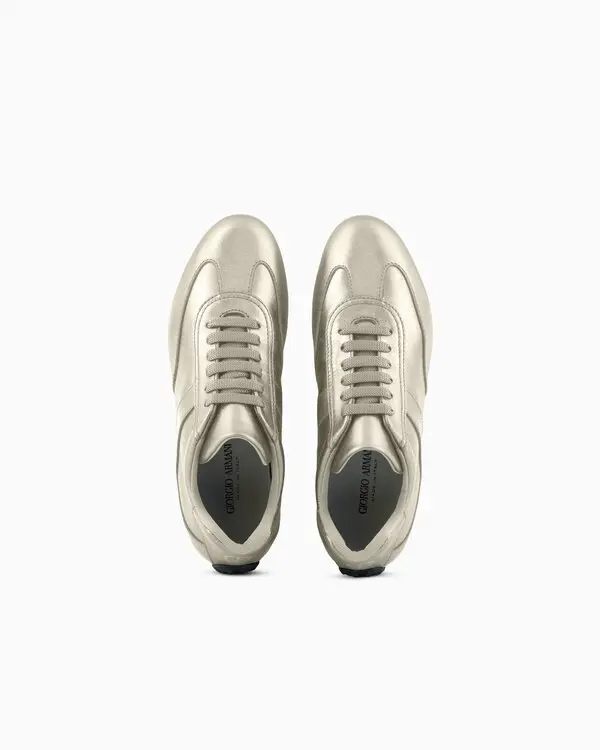 Giorgio Armani Lamé Leather Sneakers