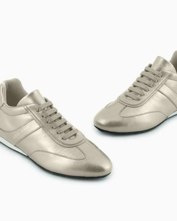 Giorgio Armani Lamé Leather Sneakers