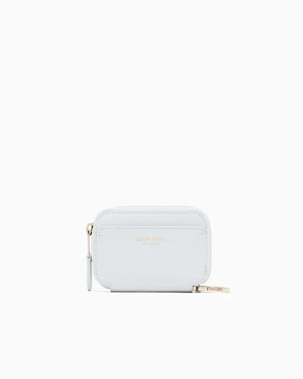 Giorgio Armani Leather Mini Wraparound-zip Wallet - White