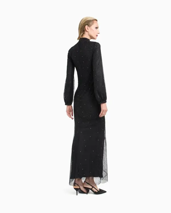 Giorgio Armani Silk Long Dress With Rhinestone Embroidery - Patterned |  Editorialist