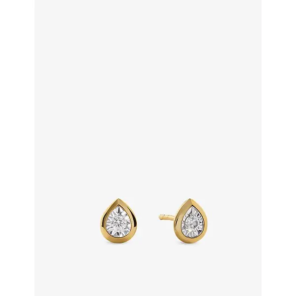Monica Vinader Pear-shaped 0.13ct Lab-grown Diamond Stud Earrings - Gold