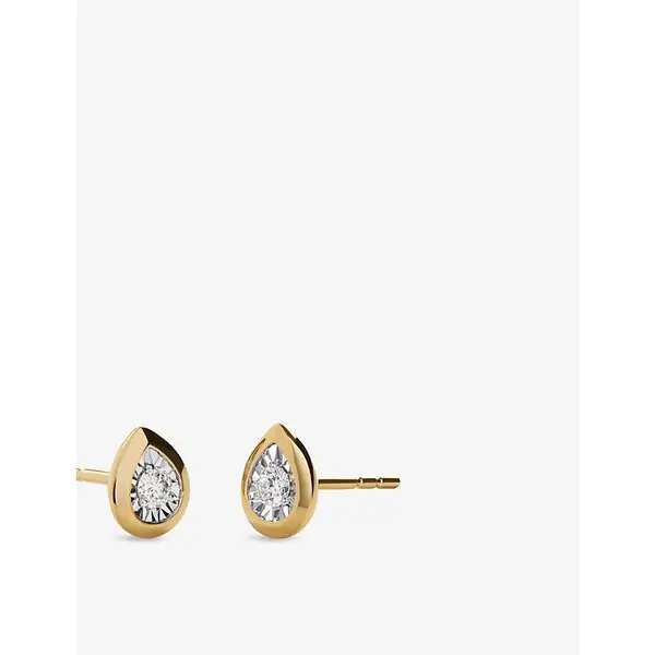 Monica Vinader Pear-shaped 0.13ct Lab-grown Diamond Stud Earrings - Gold