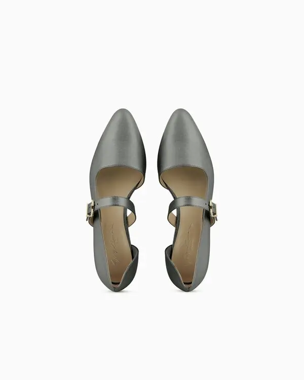 Giorgio Armani Lamé Leather Ballerinas
