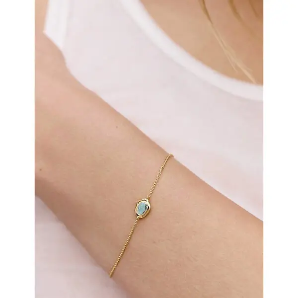 Monica Vinader Odyssey Aquamarine Vermeil Bracelet - Blue