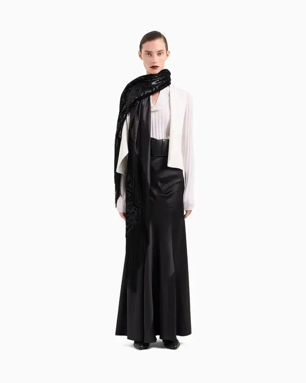 Giorgio Armani Long Double Silk Satin Skirt
