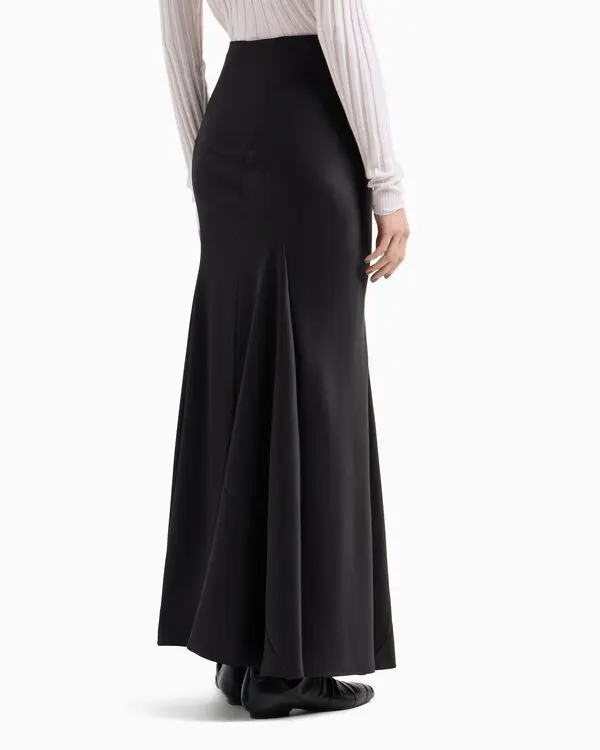 Giorgio Armani Long Double Silk Satin Skirt