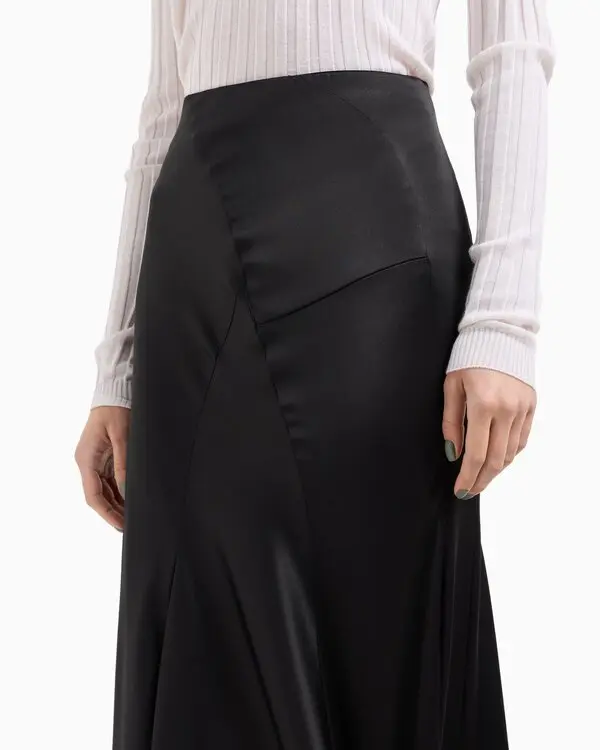 Giorgio Armani Long Double Silk Satin Skirt