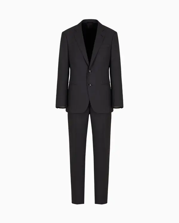 Giorgio Armani Manhattan Line Pinstriped Virgin-wool Single-breasted Suit - Grey