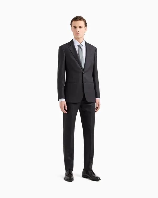 Giorgio Armani Manhattan Line Pinstriped Virgin-wool Single-breasted Suit - Grey