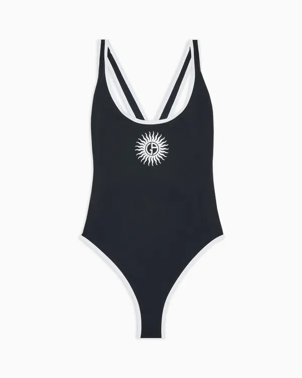 Giorgio Armani One-piece Swimsuit With Logo - Black
