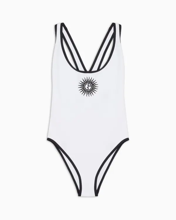 Giorgio Armani One-piece Swimsuit With Logo - White