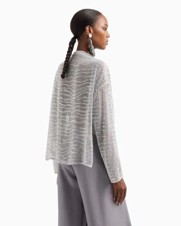 Giorgio Armani Draped Blouse With Lurex And Crystal Embroidery