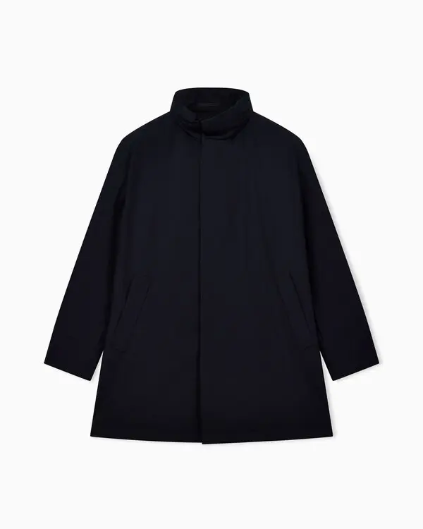 Giorgio Armani Stretch Nylon Pea Coat - Navy Blue