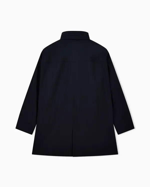 Giorgio Armani Stretch Nylon Pea Coat - Navy Blue