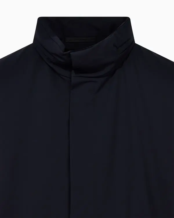 Giorgio Armani Stretch Nylon Pea Coat - Navy Blue