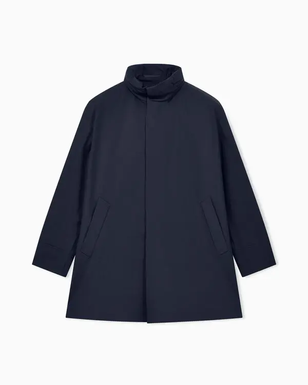 Giorgio Armani Stretch Nylon Pea Coat - Navy Blue