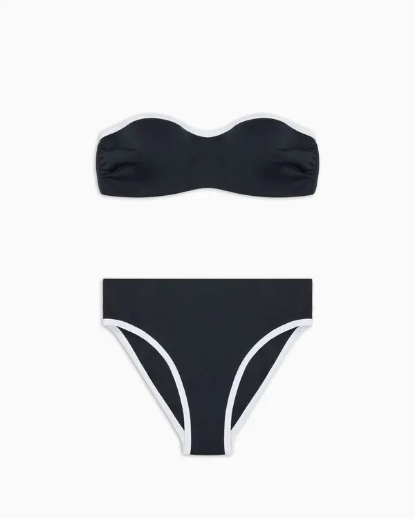 Giorgio Armani Two-tone Bandeau Bikini - Black