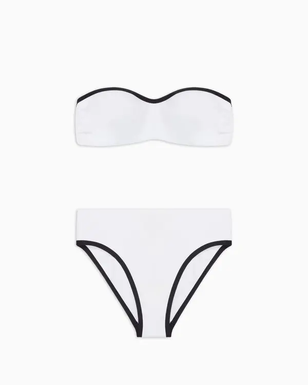Giorgio Armani Two-tone Bandeau Bikini - White