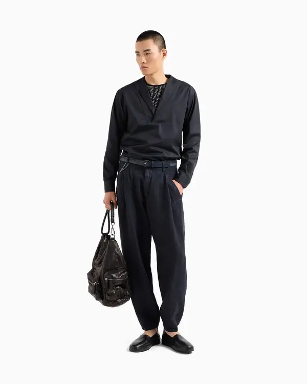 Giorgio Armani Single-pleat Linen Trousers