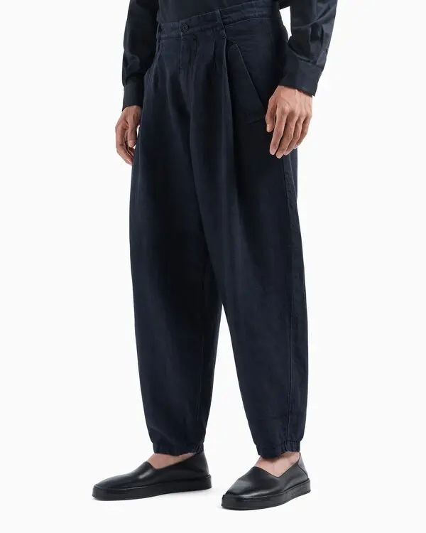 Giorgio Armani Single-pleat Linen Trousers