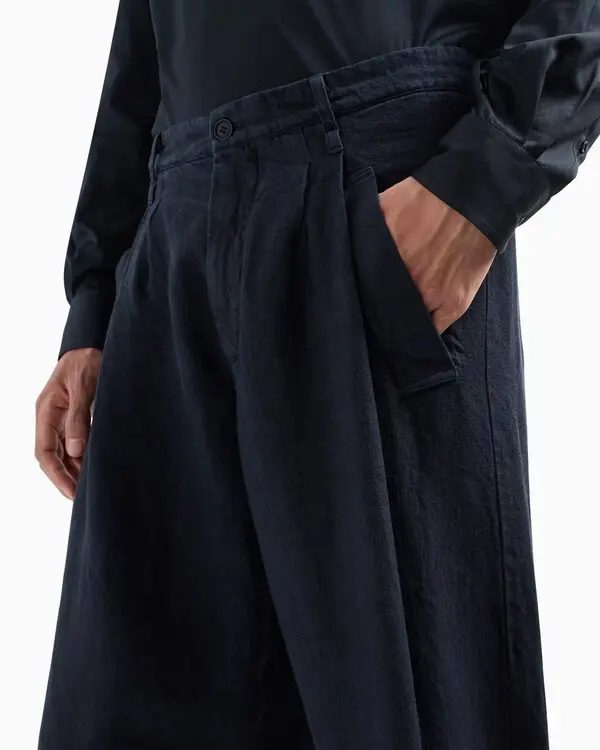 Giorgio Armani Single-pleat Linen Trousers
