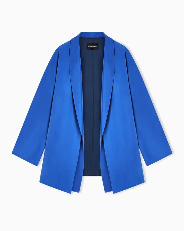 Giorgio Armani Washed Silk Single-breasted Jacket - Blue