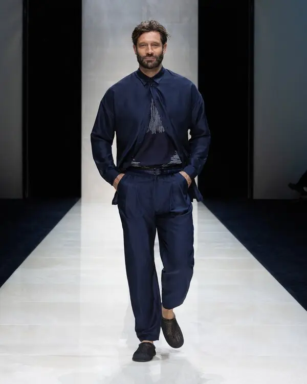 Giorgio Armani Printed Seersucker Viscose And Silk T-shirt Shirt