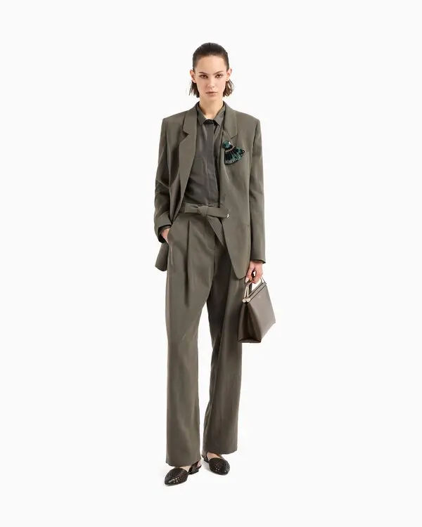 Giorgio Armani Washed Silk Single-dart Trousers