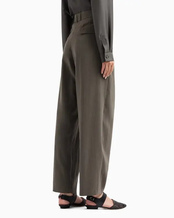 Giorgio Armani Washed Silk Single-dart Trousers